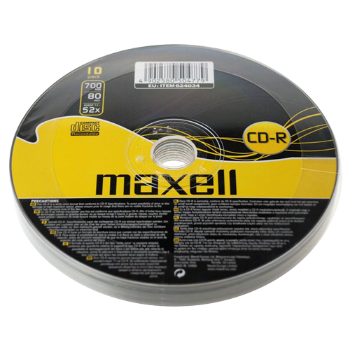 MAXELL CD-R 700MB 1/10 Shrink pack - MDCDR8052XSH | Gigatron