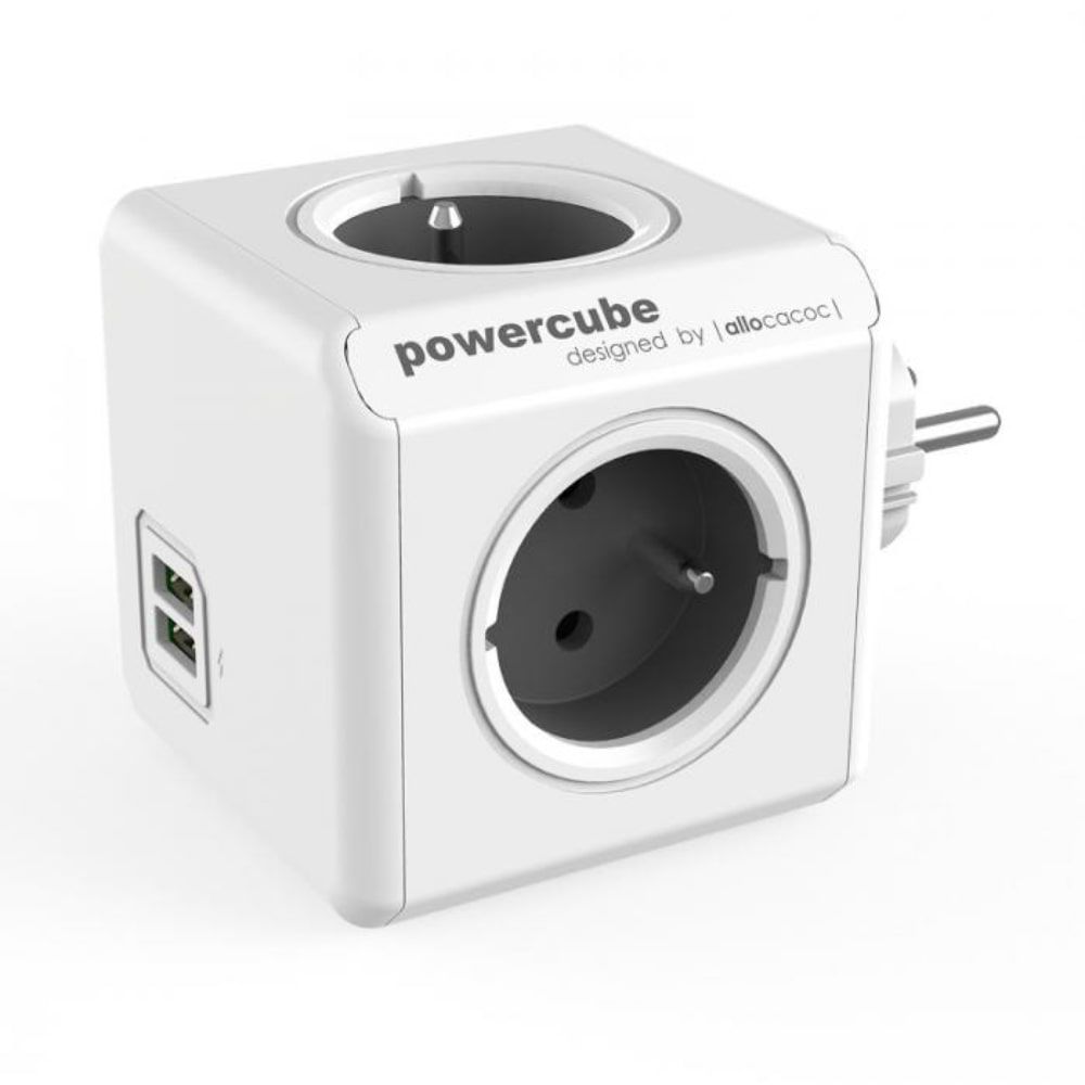ALLOCACOC PowerCube Original USB 4xSchuko + dual USB - 1202GY/DEOUPC ...